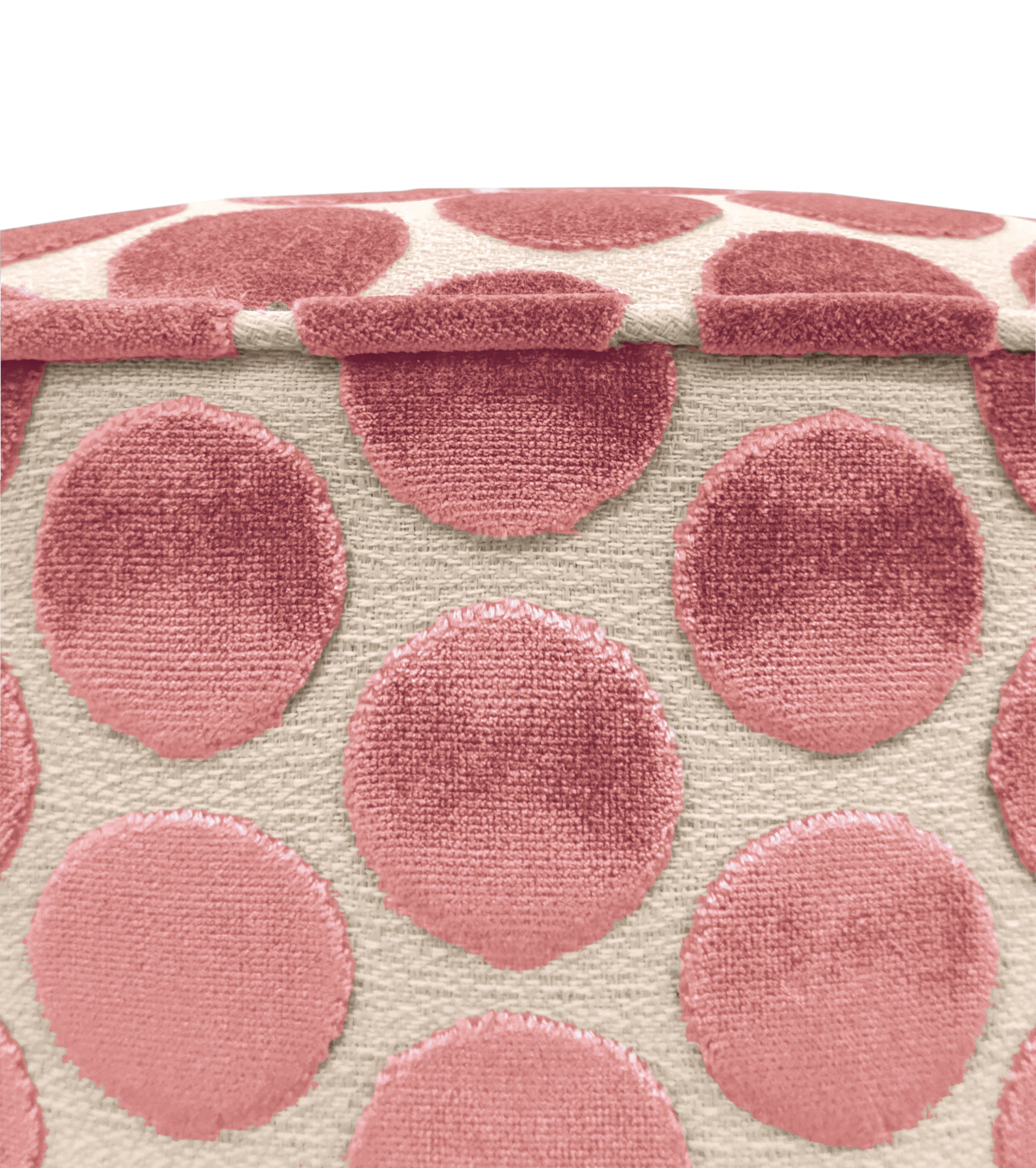 THE TIGHT ROUND OTTOMAN :: LUNA CUT VELVET // CARNATION – Little Design Co.