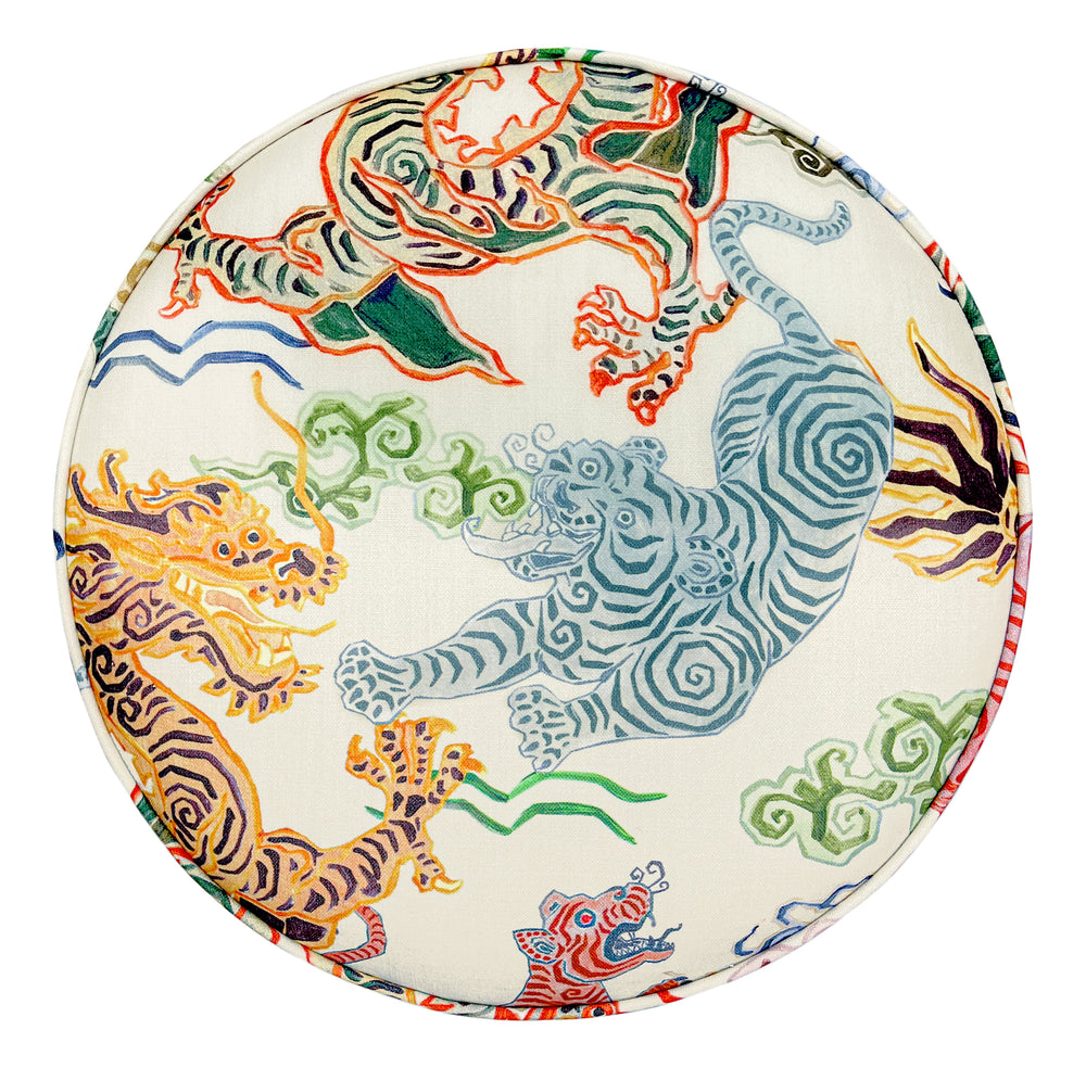 THE TIGHT ROUND OTTOMAN :: MYSTIC TIGER – Little Design Co.