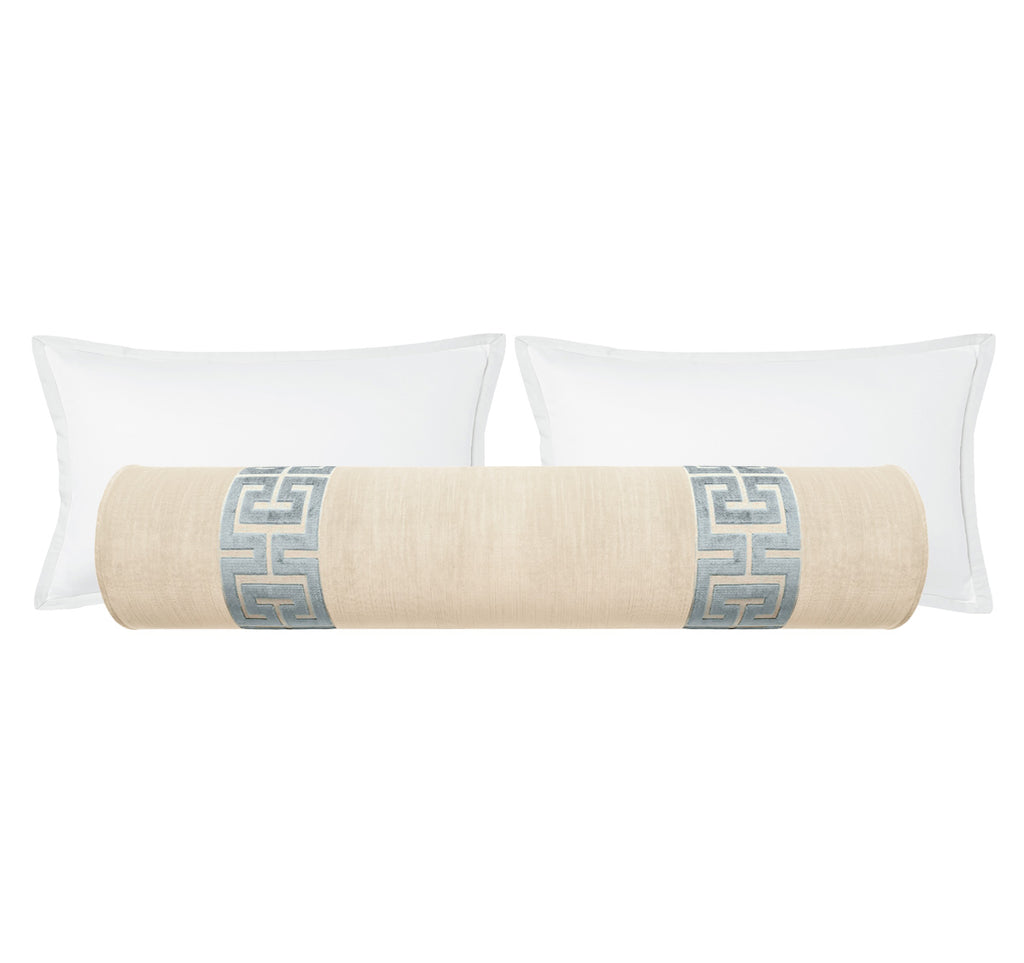THE BOLSTER :: STRIE VELVET // CASHMERE + GREEK TRIM – Little Design Co.