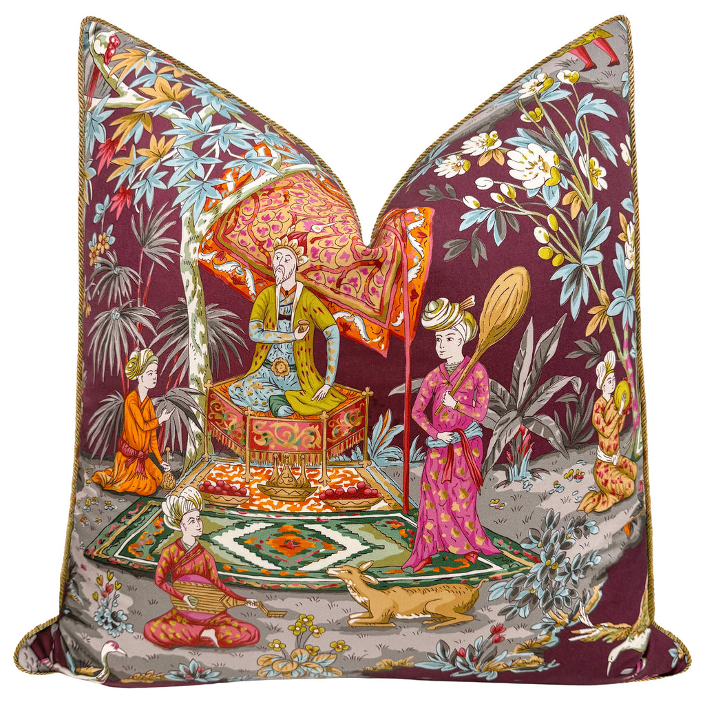 LODI GARDEN PRINT // PLUM WITH BRASS CORDING | BRUNSCHWIG & FILS ...