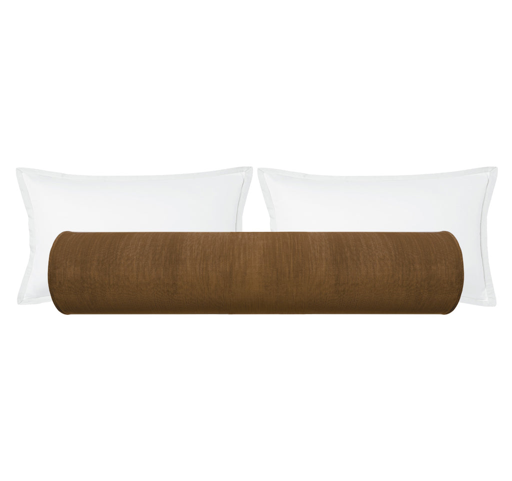 THE BOLSTER :: STRIE VELVET // CHESTNUT – Little Design Co.