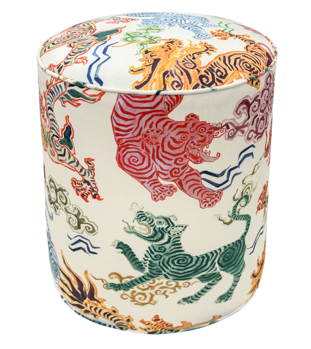 THE TIGHT ROUND OTTOMAN :: MYSTIC TIGER – Little Design Co.