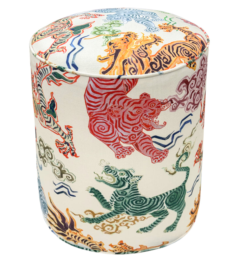 THE TIGHT ROUND OTTOMAN :: MYSTIC TIGER – Little Design Co.