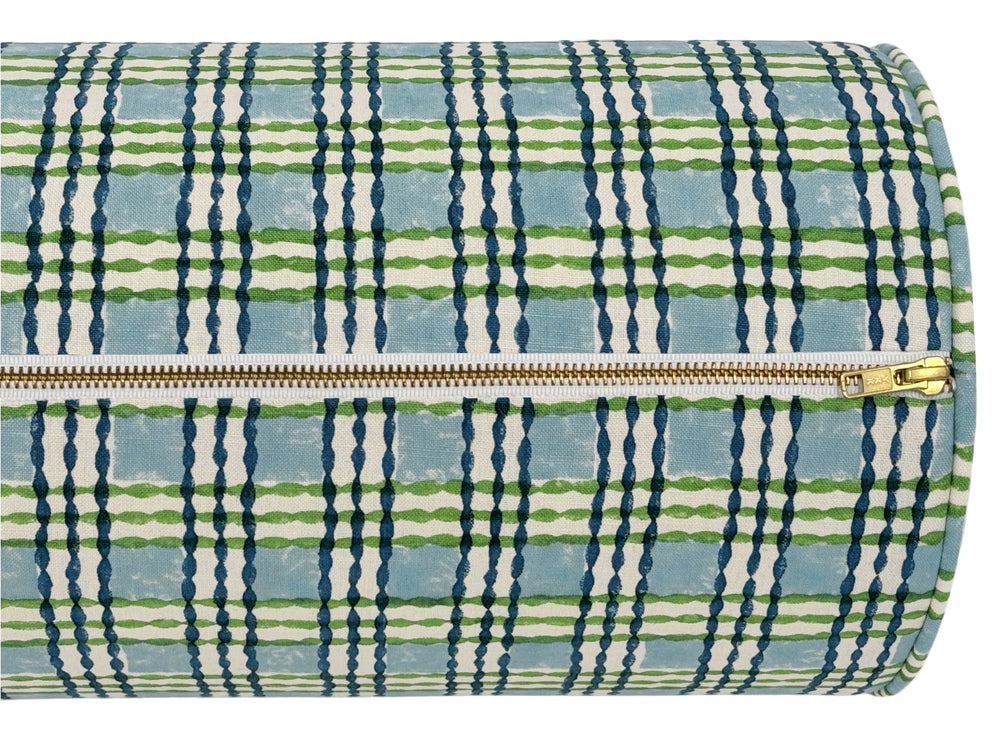 THE BOLSTER :: TRELLIS HAND BLOCK PRINT // SKY & GRASS | SCHUMACHER ...