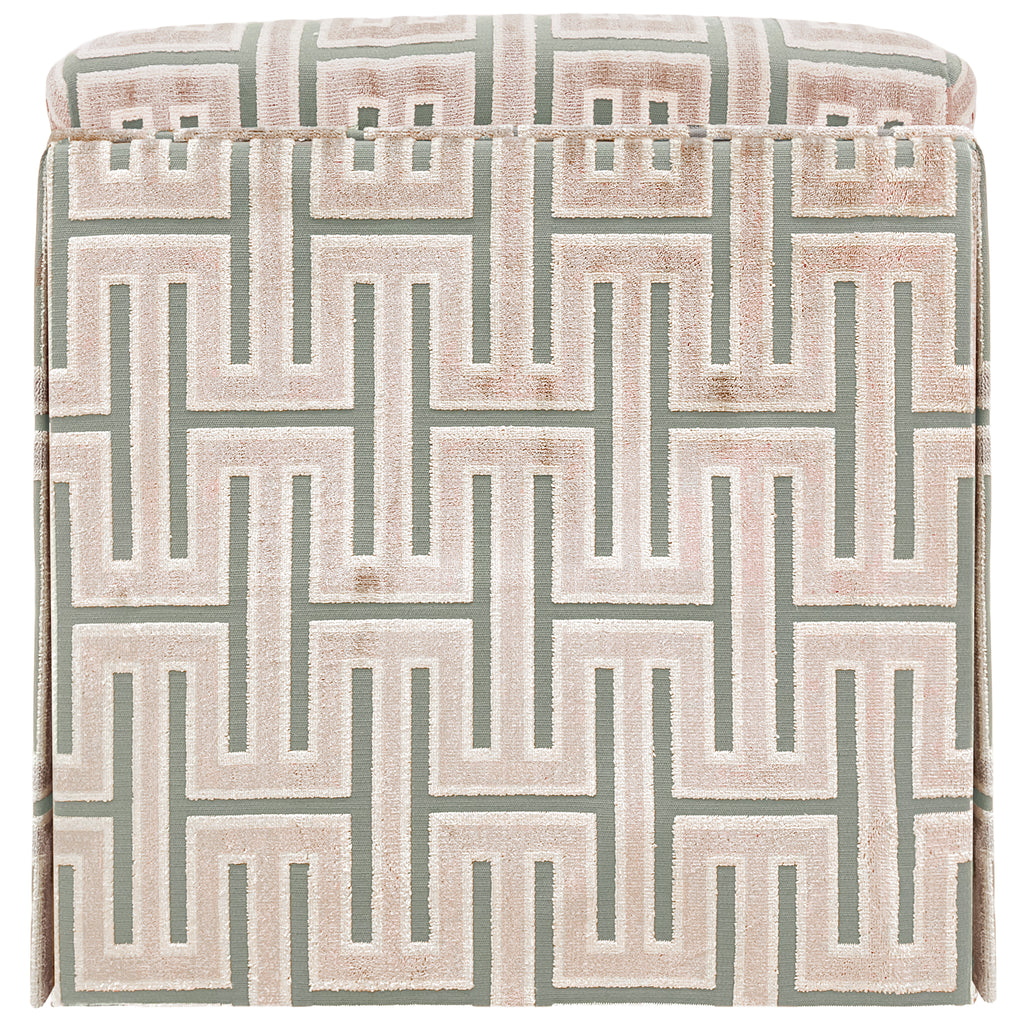 THE SKIRTED OTTOMAN :: GRECIAN CUT VELVET // BLUSH – Little Design Co.