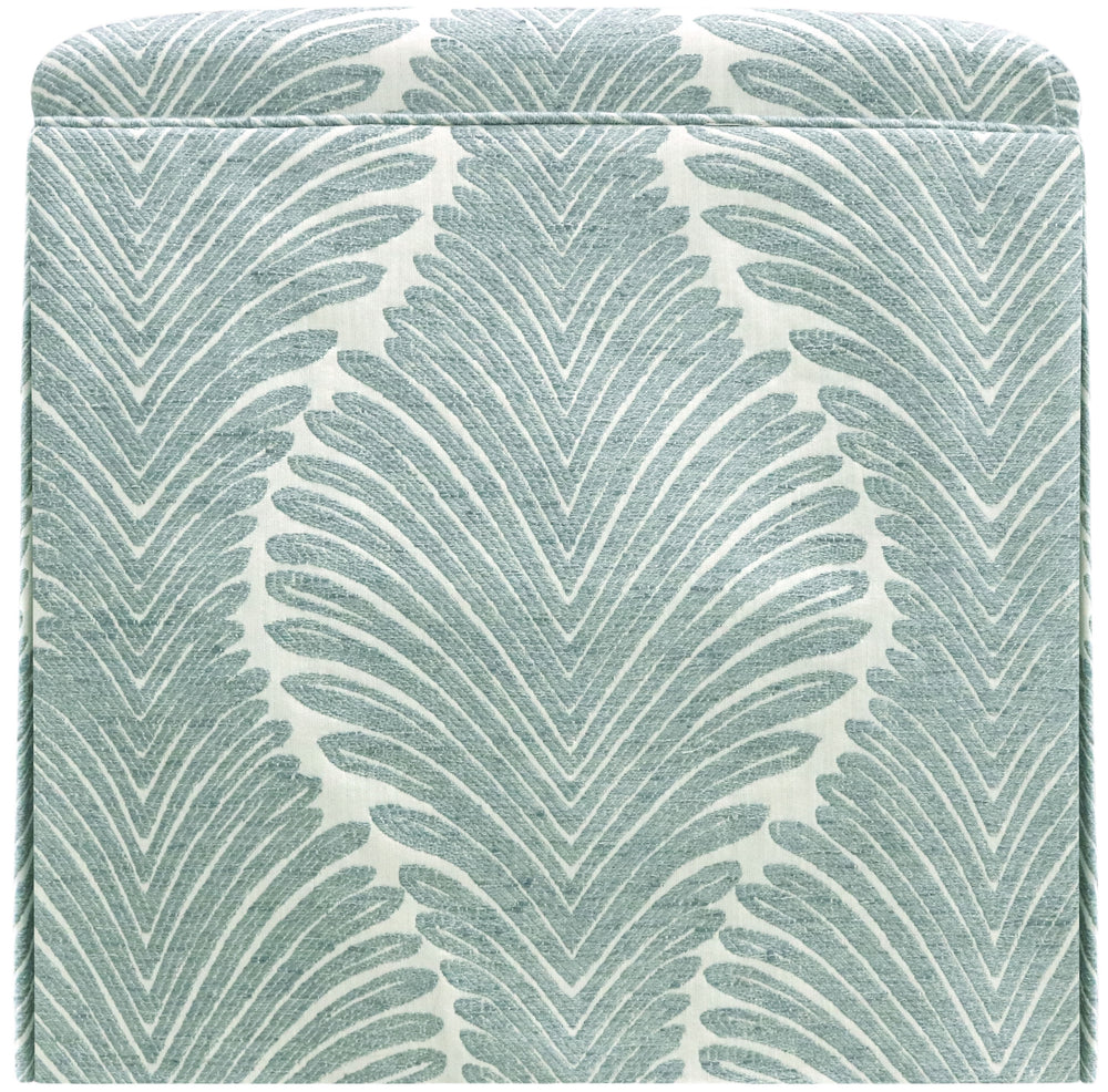 THE SKIRTED OTTOMAN :: MUSGROVE CHENILLE // SPA BLUE – Little Design Co.