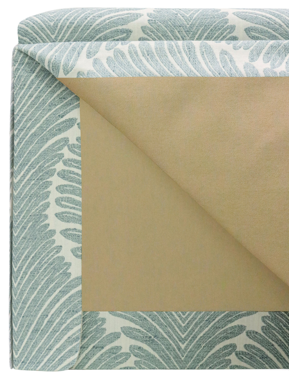 THE SKIRTED OTTOMAN :: MUSGROVE CHENILLE // SPA BLUE – Little Design Co.