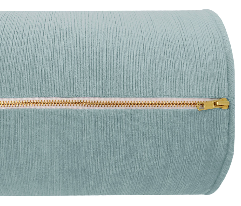 THE BOLSTER :: STRIE VELVET // CERULEAN BLUE – Little Design Co.